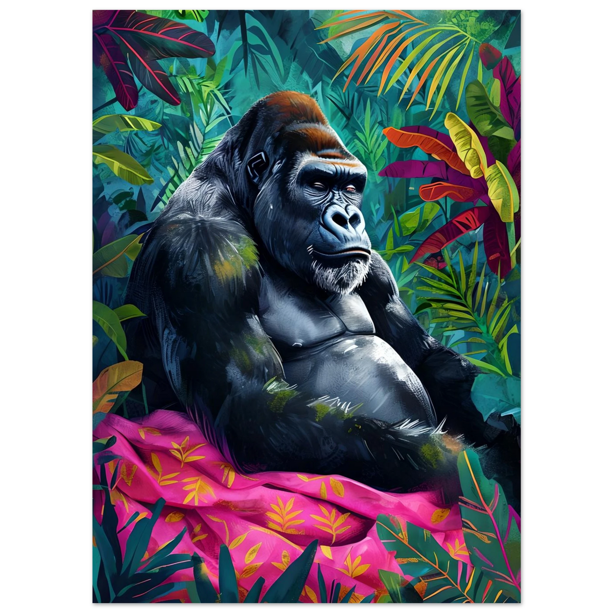 Majestic Gorilla Wall Art Poster – Jungle Animal Print, A3 Size, Unfra ...